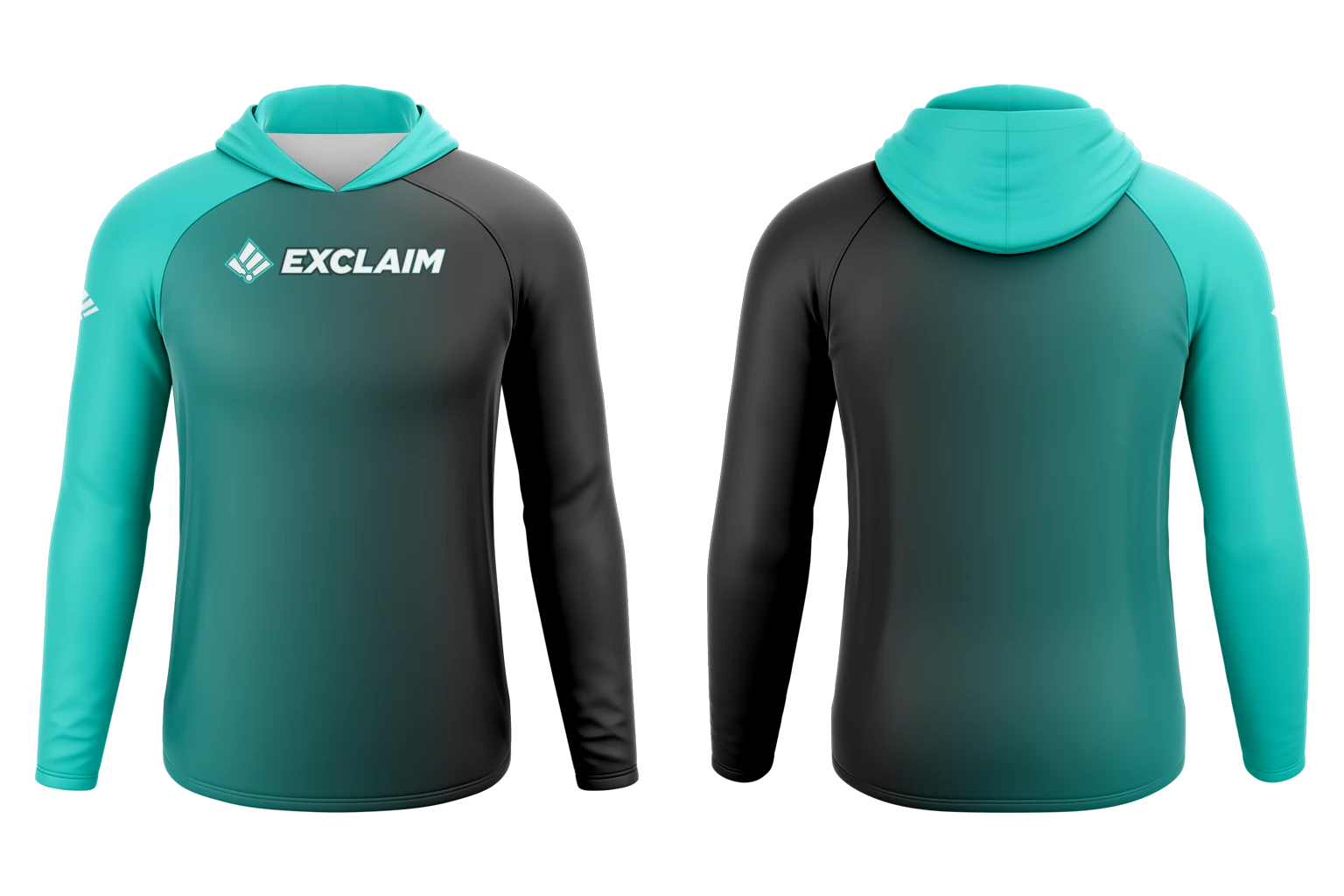 Hooded Long Sleeve T – Vertical Gradient - Exclaim
