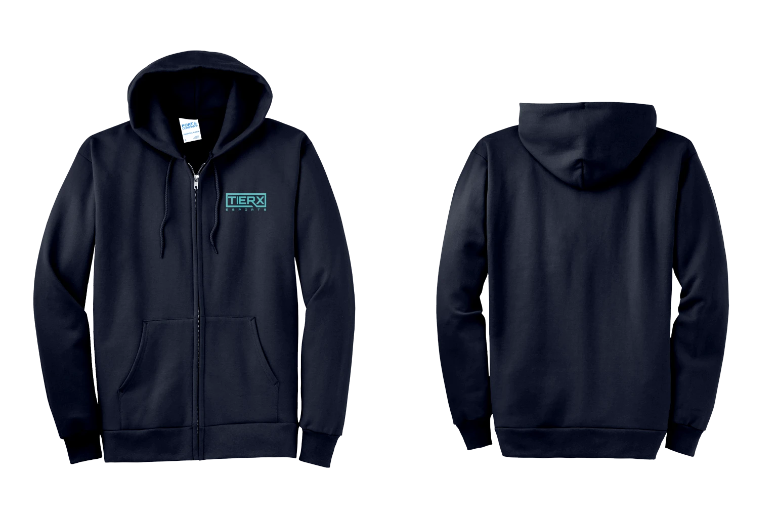 Tall Essential Fleece Full-Zip Hooded Sweatshirt – Tier X Fan Store ...
